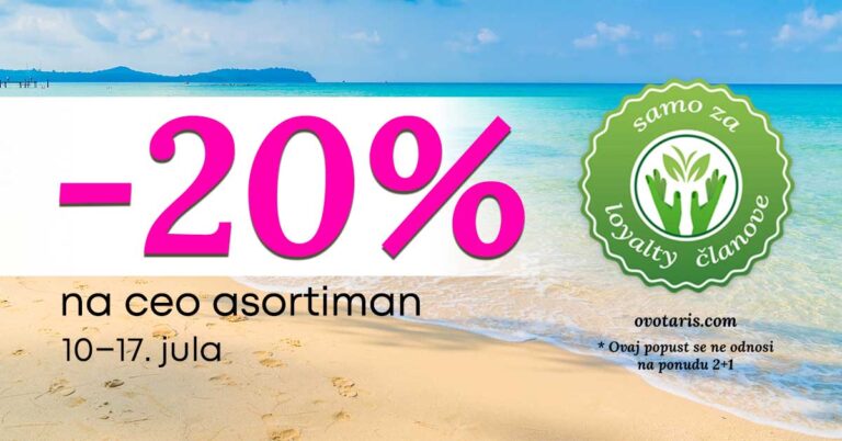 LETNJI POPUST 20% na CEO Ovotaris asortiman uz loyalty kupon - Ovotaris